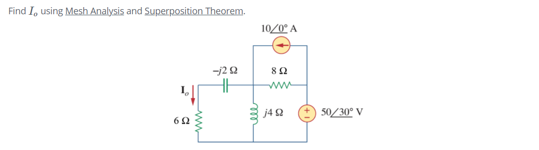 Solved Find I, using Mesh Analysis and Superposition | Chegg.com
