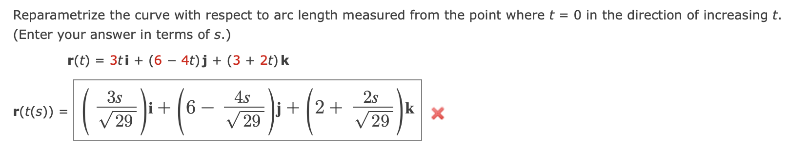 Solved Reparametrize the curve with respect to arc length | Chegg.com