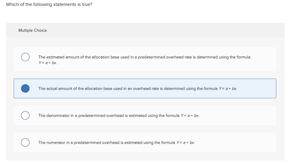 Solved Which of the following statements is true? Multiple | Chegg.com