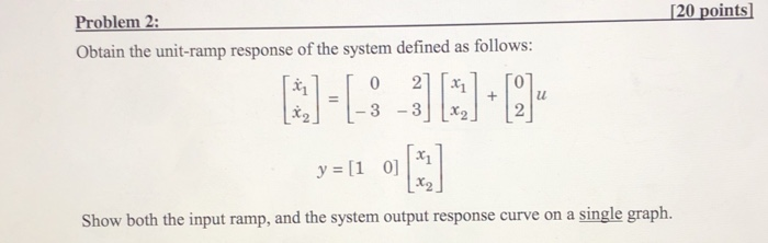 Solved 120 points Problem 2 Obtain the unit-ramp response of | Chegg.com