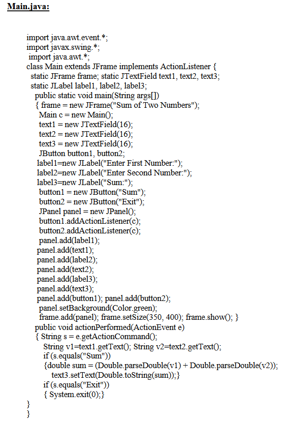 Solved Implement The Following Gui Interface Using Four 