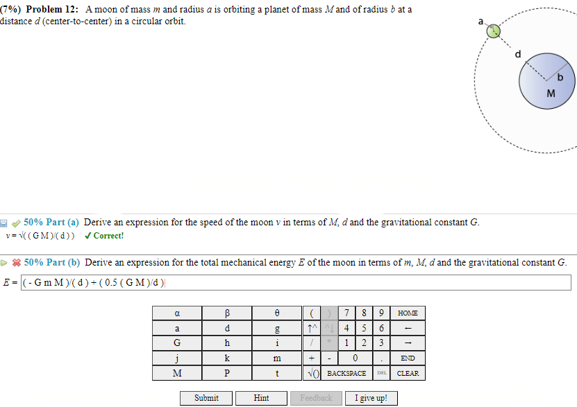 [solved] 7 Problem 12 A Moon Of Mass M And Radius A I