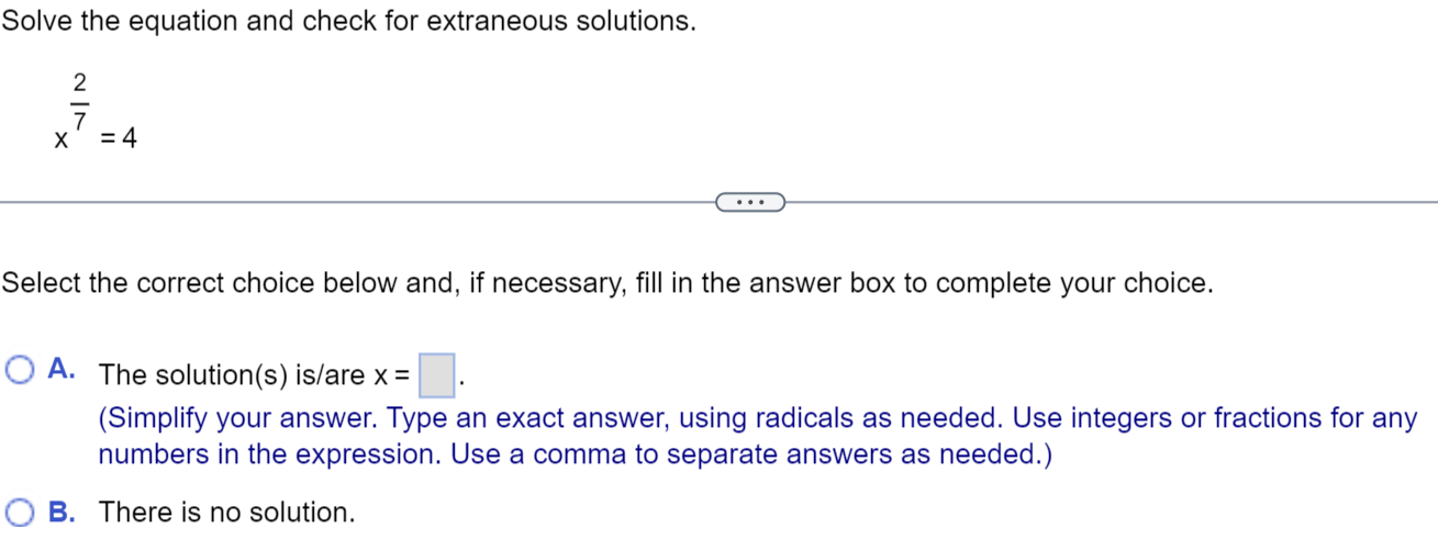 Solved Solve the equation and check for extraneous | Chegg.com
