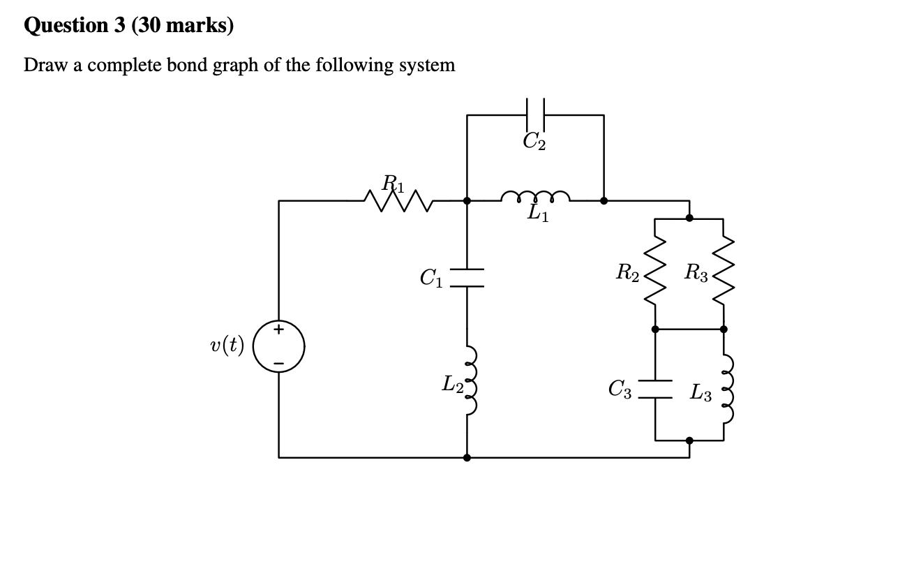 Solved Question 3 (30 marks) Draw a complete bond graph of | Chegg.com