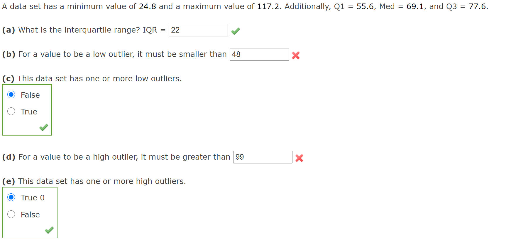 Solved A data set has a minimum value of 24.8 and a maximum | Chegg.com