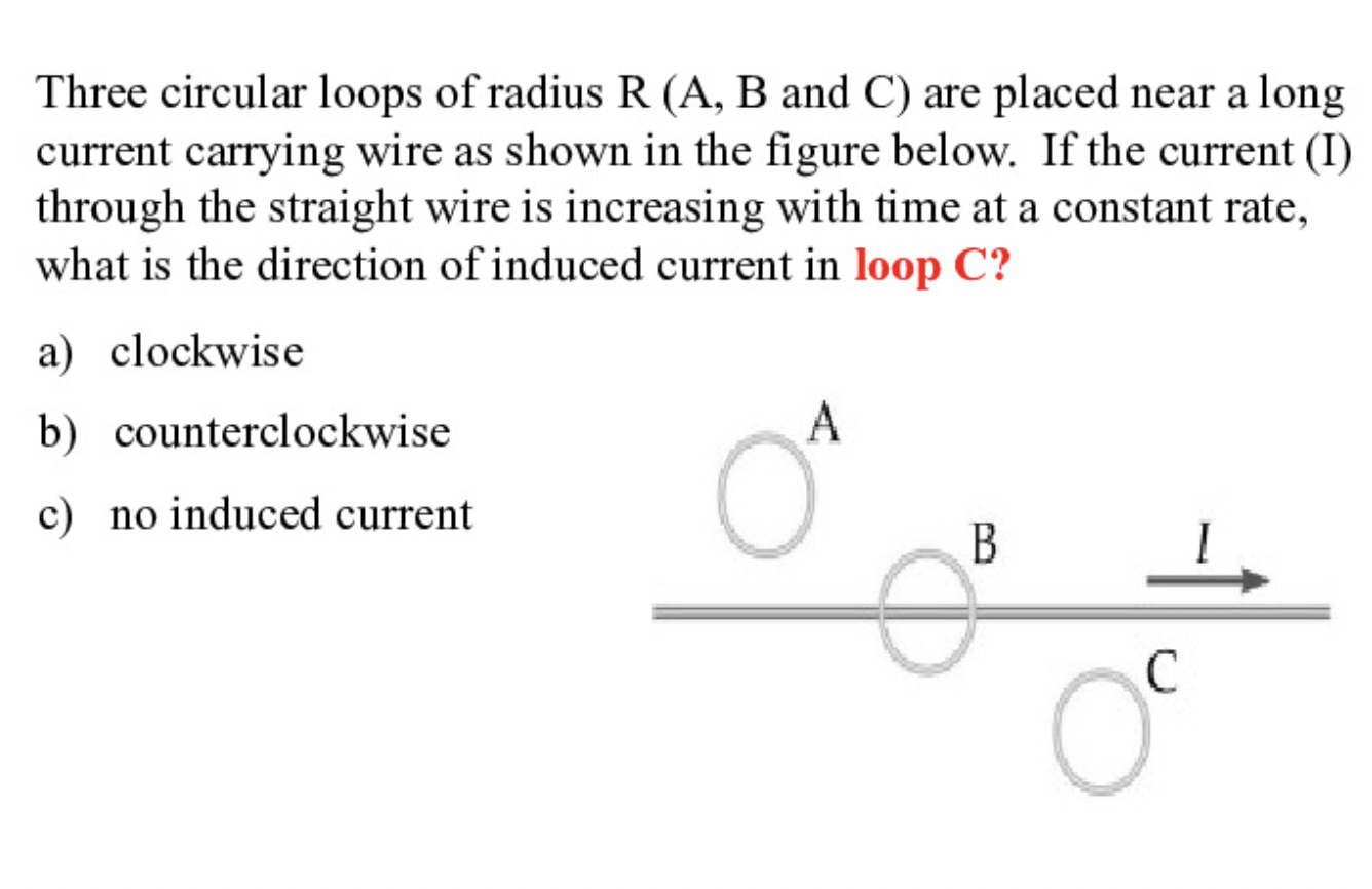 Solved Three circular loops of radius R (A, B and C) are | Chegg.com