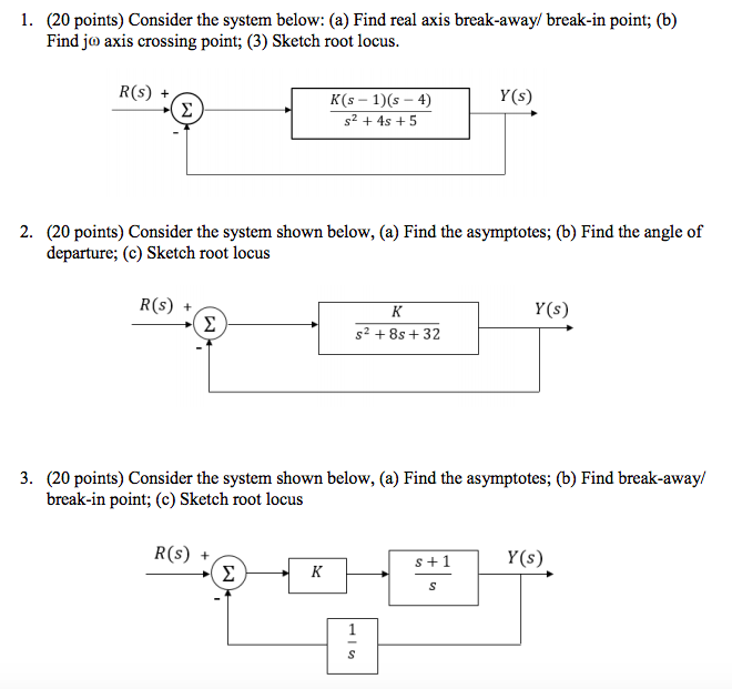 Solved 1. (20 points) Consider the system below: (a) Find | Chegg.com