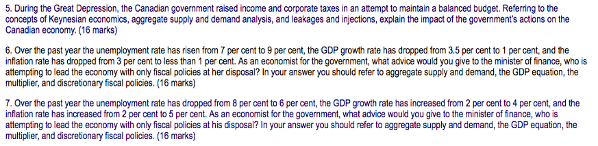 Solved 5. During the Great Depression, the Canadian | Chegg.com