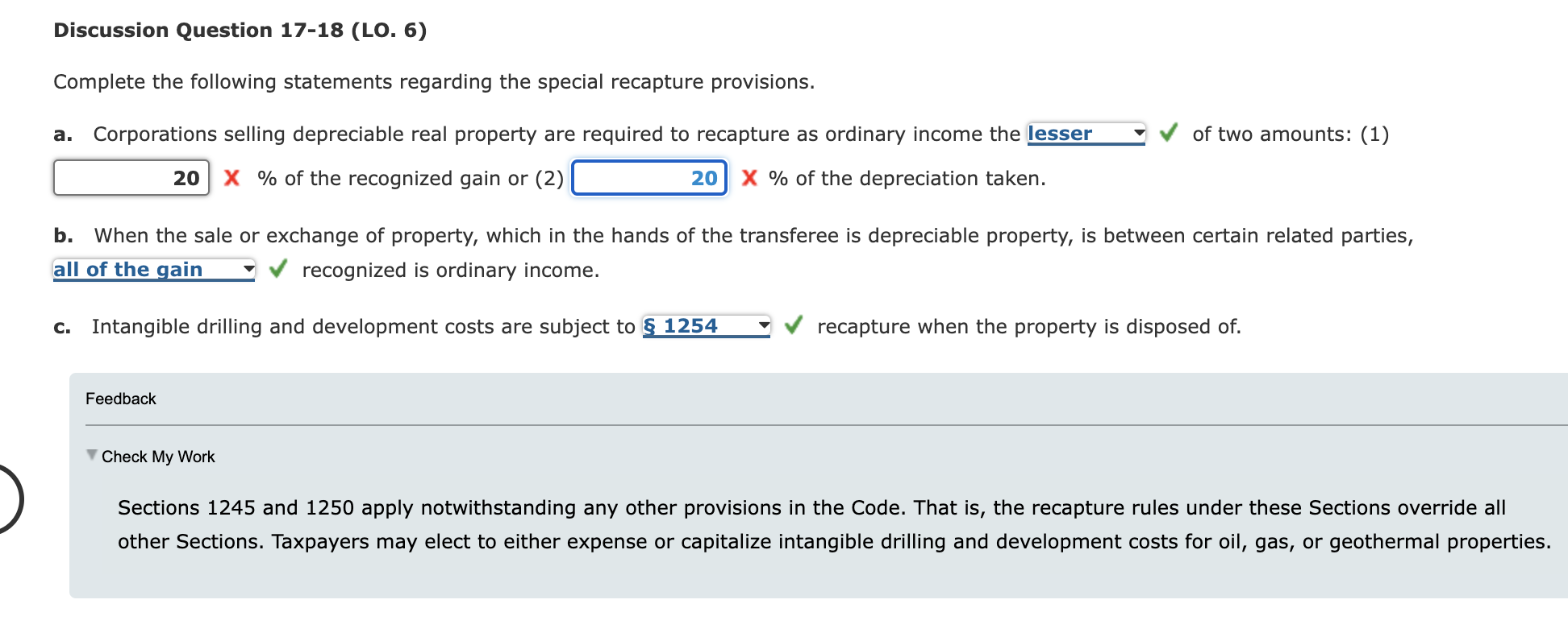 Solved Discussion Question 17-18 (LO. 6) Complete the | Chegg.com