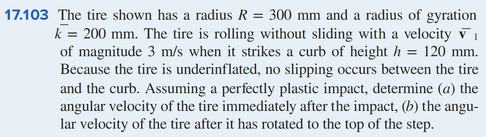 103 The tire shown has a radius R=300 mm and a radius | Chegg.com