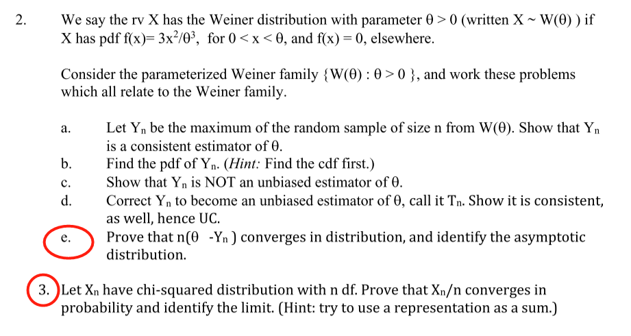 Solved We say the rv X has the Weiner distribution with | Chegg.com