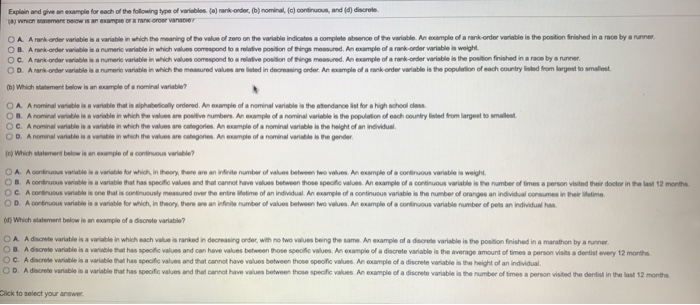 Solved Explain and give an example for each of the following | Chegg.com