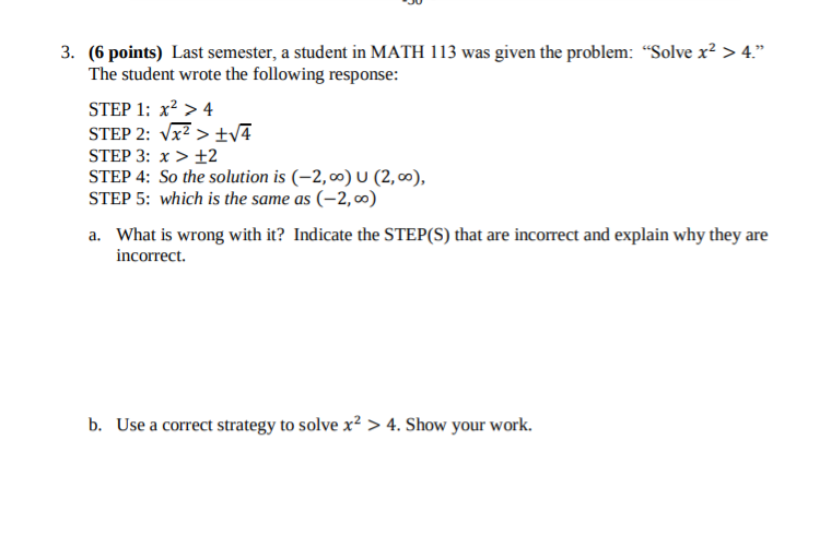 Solved 3. (6 points) Last semester, a student in MATH 113 | Chegg.com