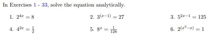 Solved In Exercises 1 - 33, solve the equation analytically. | Chegg.com