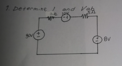 Solved 1. Determine / and vaba 22 10X w BOV + 8V | Chegg.com