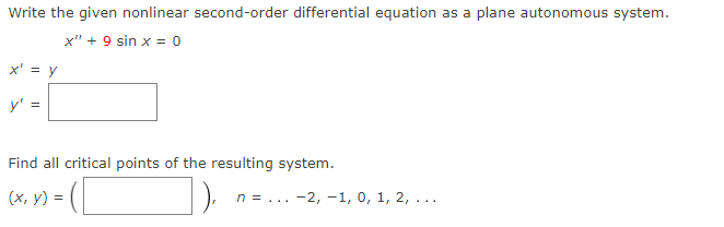 Solved Write the given nonlinear second-order differential | Chegg.com
