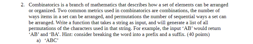 Solved write functions that address the following prompts. | Chegg.com
