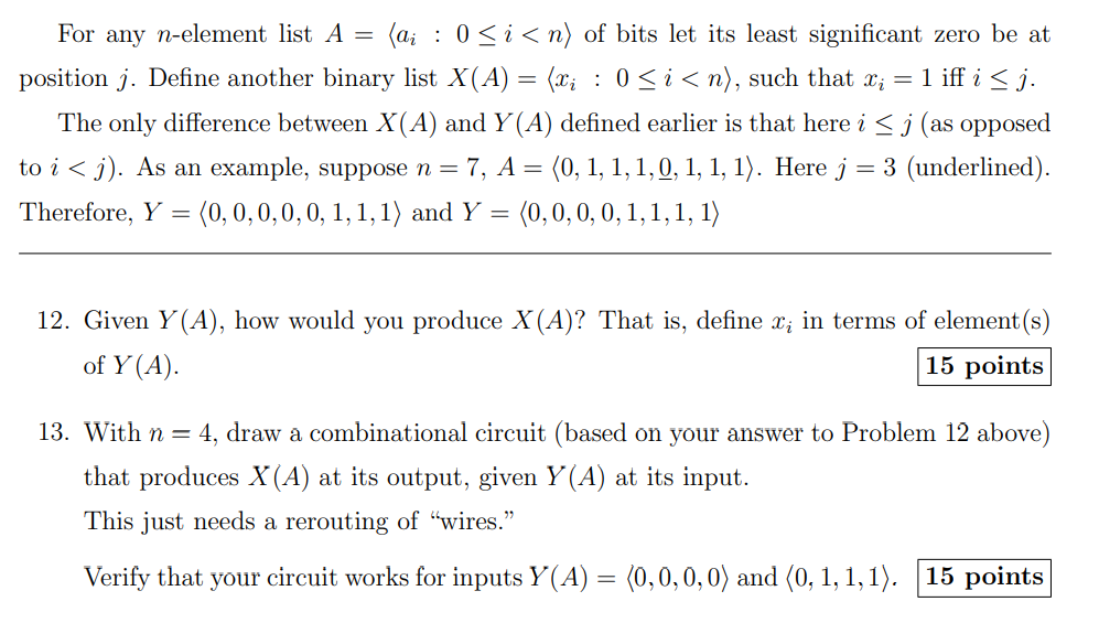 Solved For any n-element list A= ai:0≤i | Chegg.com