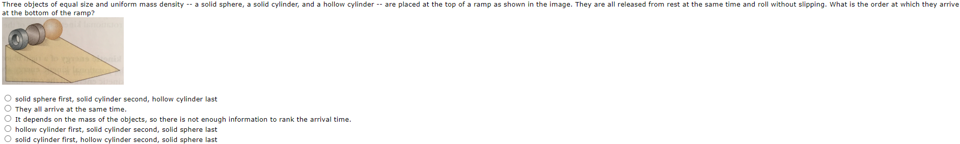 Solved Three objects of equal size and uniform mass density | Chegg.com