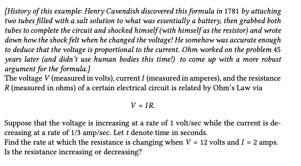 Solved a [History of this example: Henry Cavendish | Chegg.com