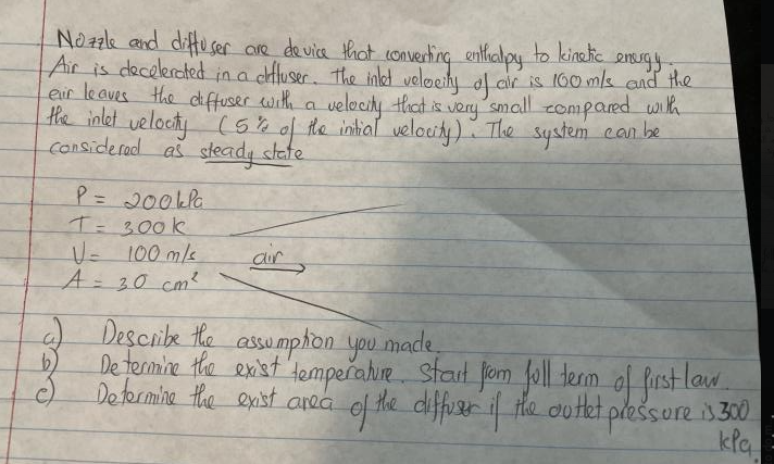 Solved Nozzle and diffuser are device that converting | Chegg.com