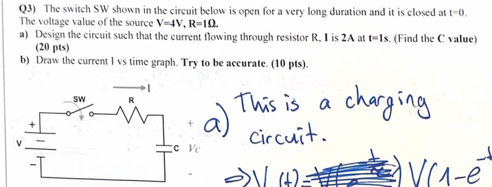 Solved Q3) ﻿The switch SW shown in the circuit below is open | Chegg.com