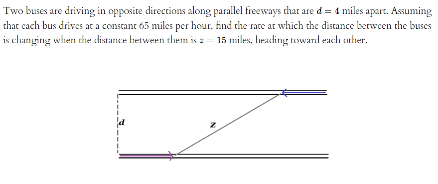 Solved Two buses are driving in opposite directions along | Chegg.com