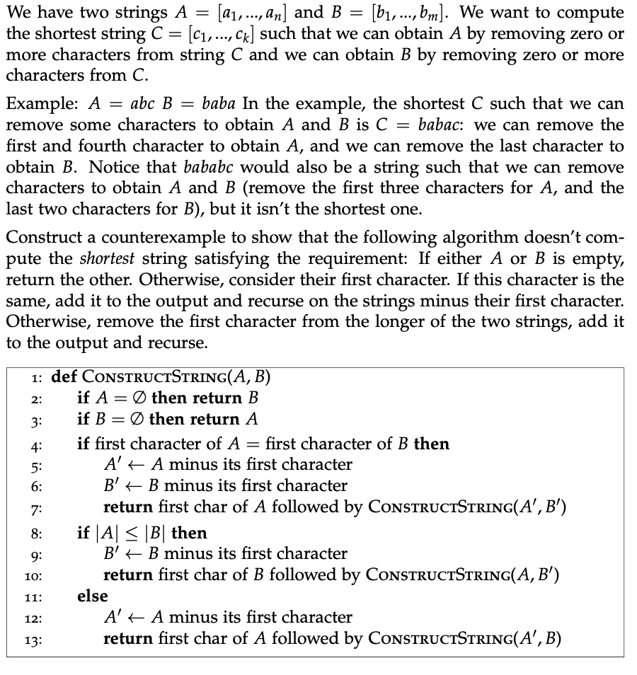Solved Construct a counterexample to show that the | Chegg.com