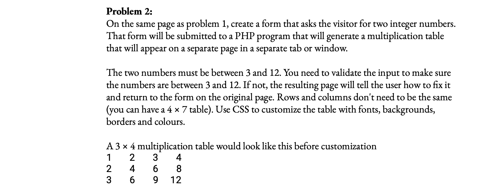 Solved Problem 2: On the same page as problem 1, create a | Chegg.com