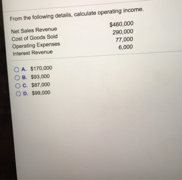 Solved From the following details, calculate operating | Chegg.com