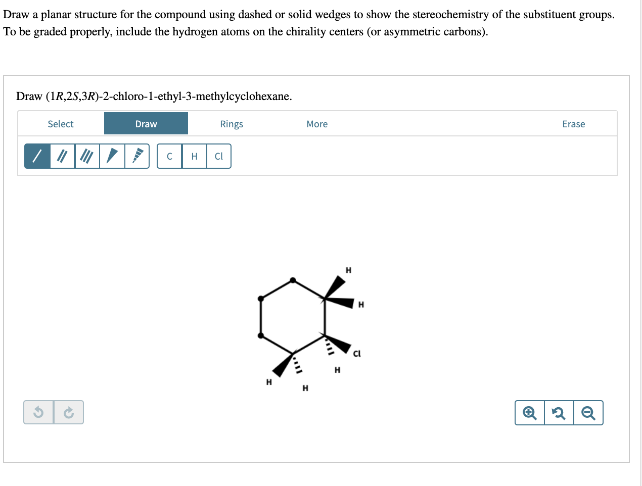 Solved Draw a planar structure for the compound using dashed | Chegg.com