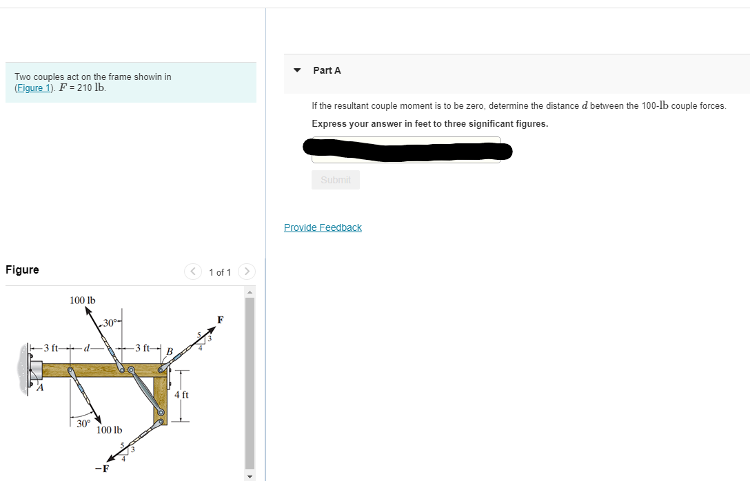 Solved Part A Two couples act on the frame showin in (Figure | Chegg.com