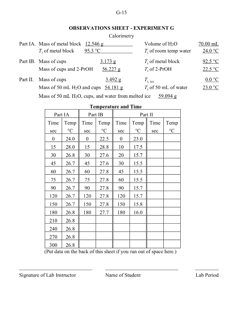 G-13 Part II. Enthalpy of fusion of ice: your graph | Chegg.com