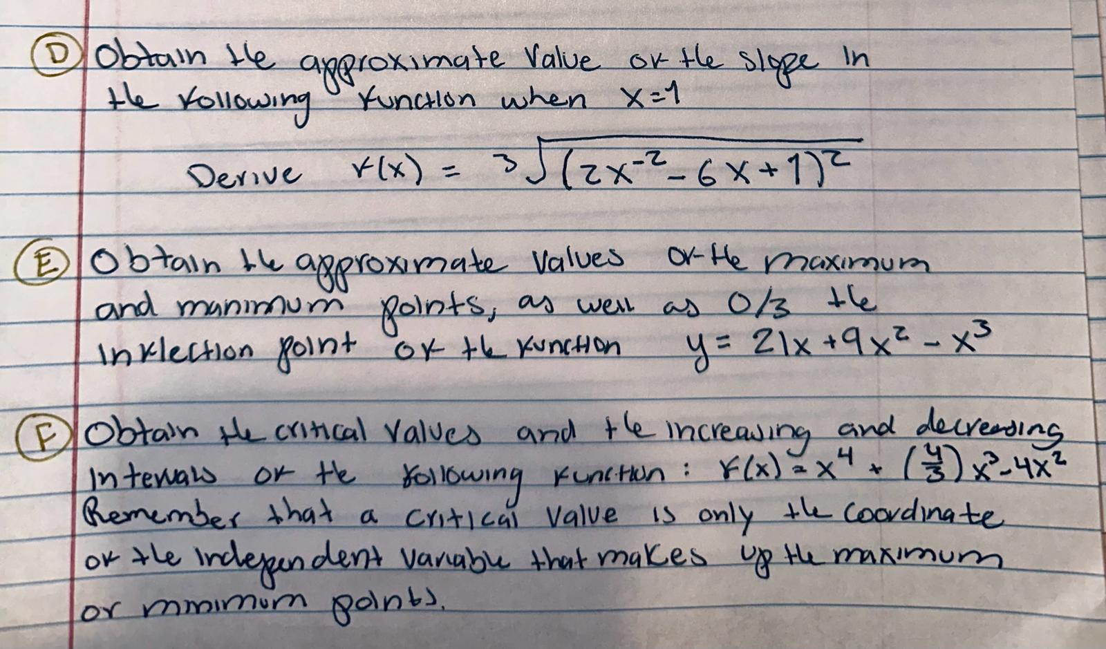 Solved D) ﻿Obtain the approximate value or the slope inthe | Chegg.com