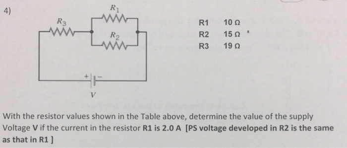 Solved 4) R1 10Ω R2 15Ω. R3 19Ω 3 2 With the resistor values | Chegg.com