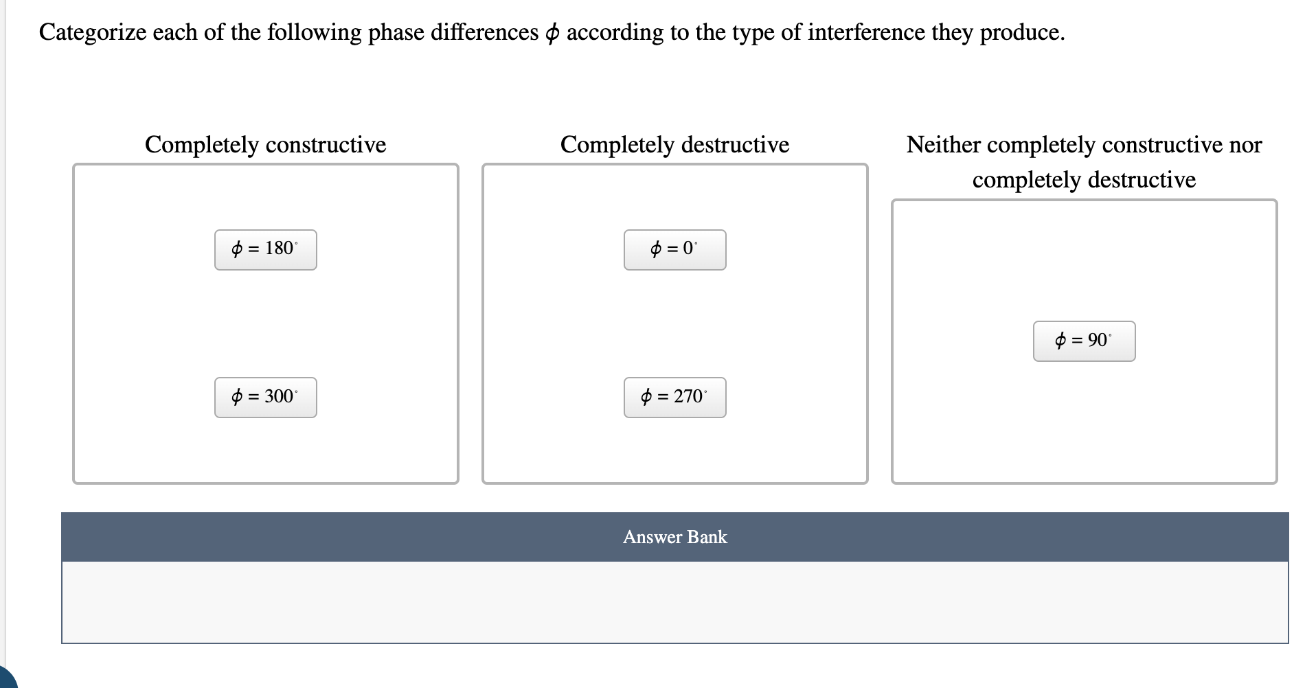 Solved Categorize each of the following phase differences φ | Chegg.com