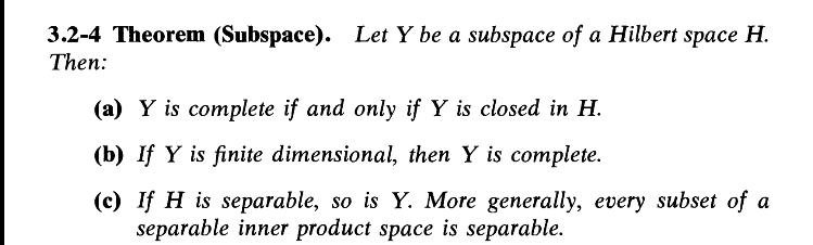 Solved 3.2-4 Theorem (Subspace). Let Y be a subspace of a | Chegg.com