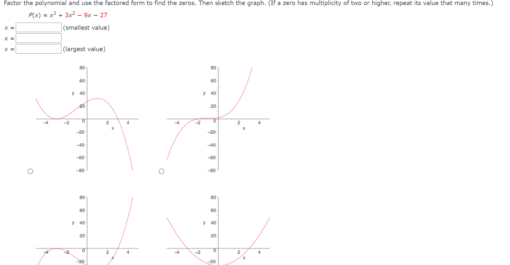 Solved Factor the polynomial and use the factored form to | Chegg.com