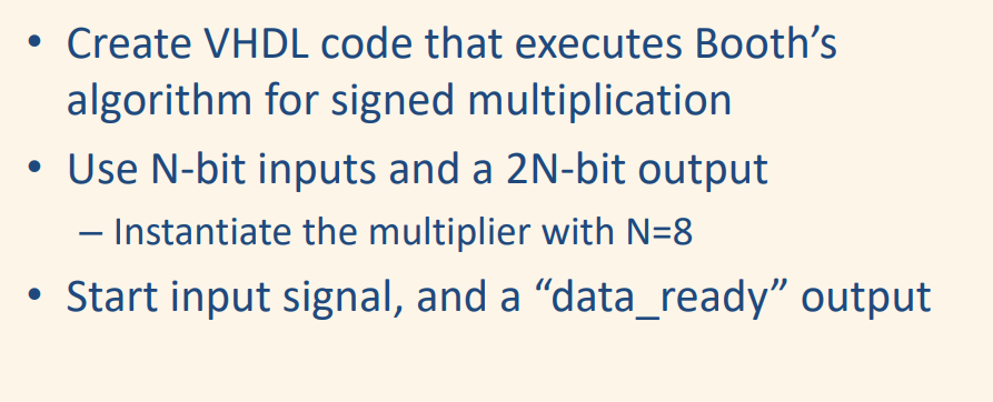 Create VHDL code that executes Booth's algorithm | Chegg.com