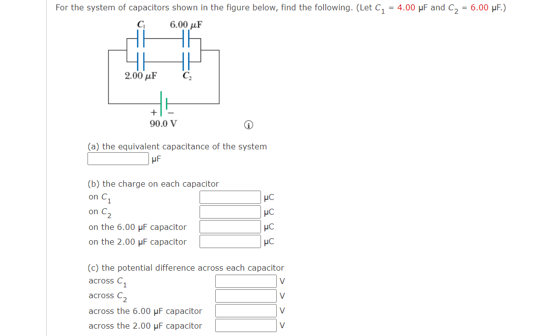 Solved For the system of capacitors shown in the figure | Chegg.com