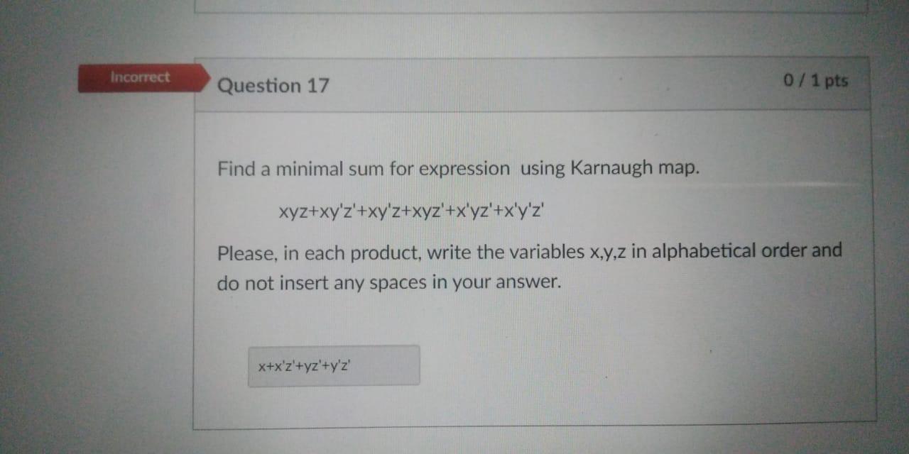 Solved Find A Minimal Sum For Expression Using Karnaugh Map 4766