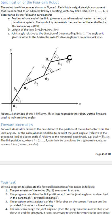 Solved Specification of the Four-Link Robot The robot is a | Chegg.com