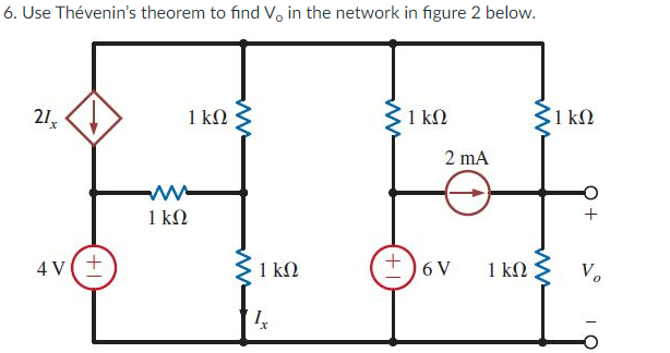 Solved Use Thévenin's theorem to find V0 ﻿in the network in | Chegg.com