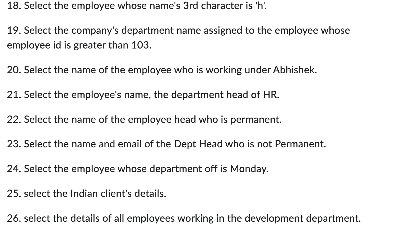 Solved Instructions 1. create table employee(empid int | Chegg.com