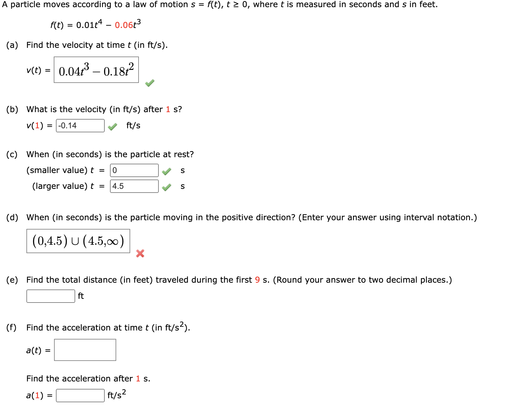 Solved A particle moves according to a law of motion s = | Chegg.com