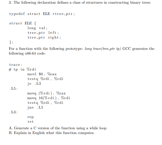 Solved 3. The following declaration defines a class of | Chegg.com