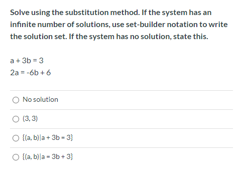 Solved Solve using the substitution method. If the system | Chegg.com