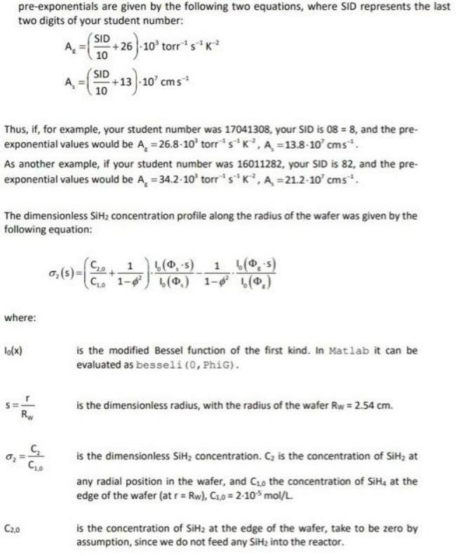 In a linX – logY graph, plot the SiH2 dimensionless | Chegg.com
