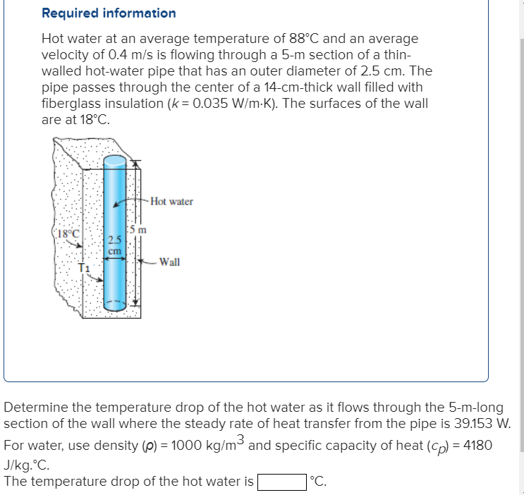Solved Required information Hot water at an average | Chegg.com