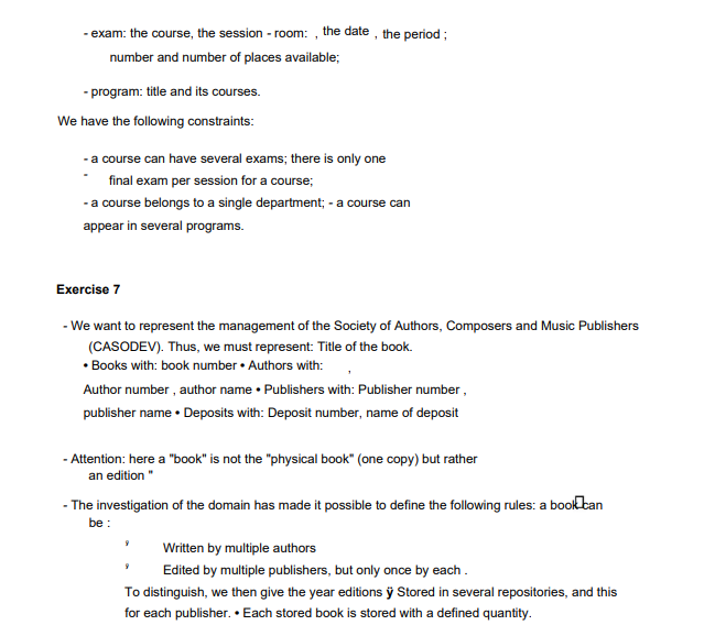 Solved Series Of Exercises On The Entity Model Association